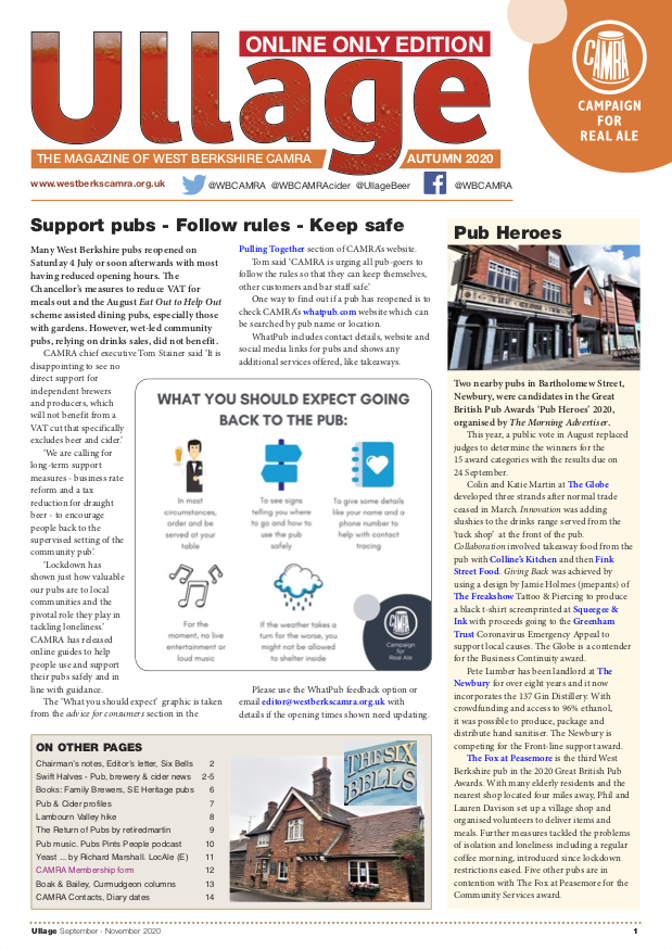 Ullage Autumn 2020 - West Berkshire CAMRA